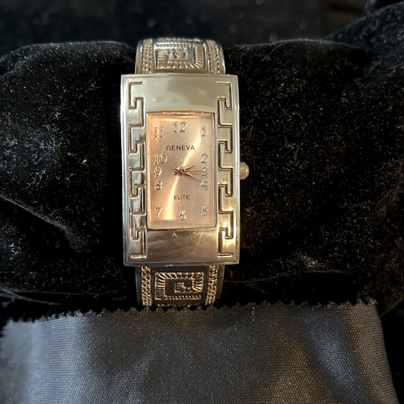 Geneva | Accessories | Classic Geneva Elite Quartz Cuff Watch With Pink ...
